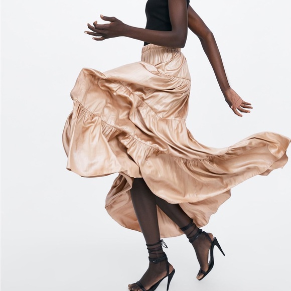 Zara | Skirts | Zara Ruffled Maxi Skirt | Poshmark